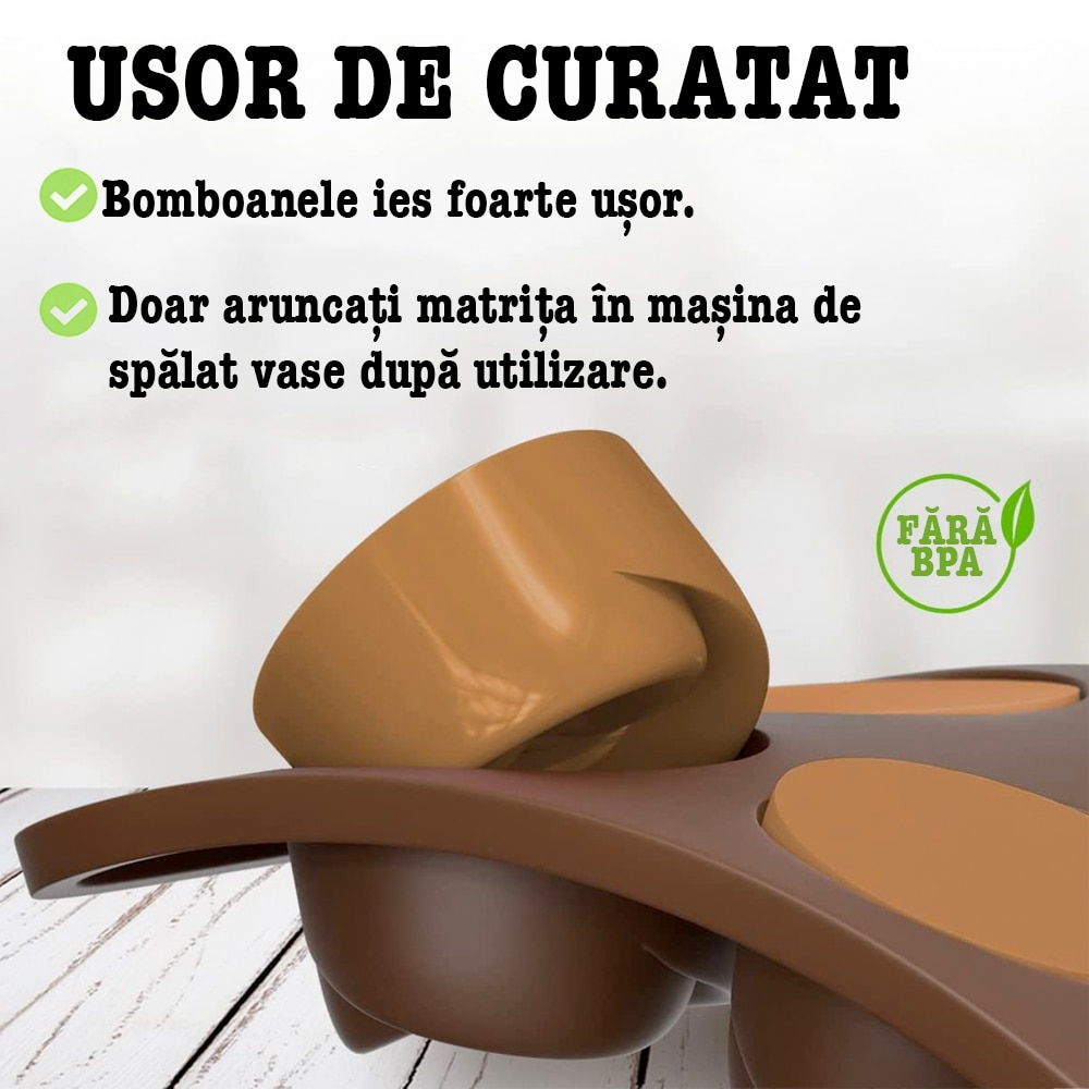 Set 5 forme silicon pentru ciocolata, Quasar & Co.®, 150 matrite ...