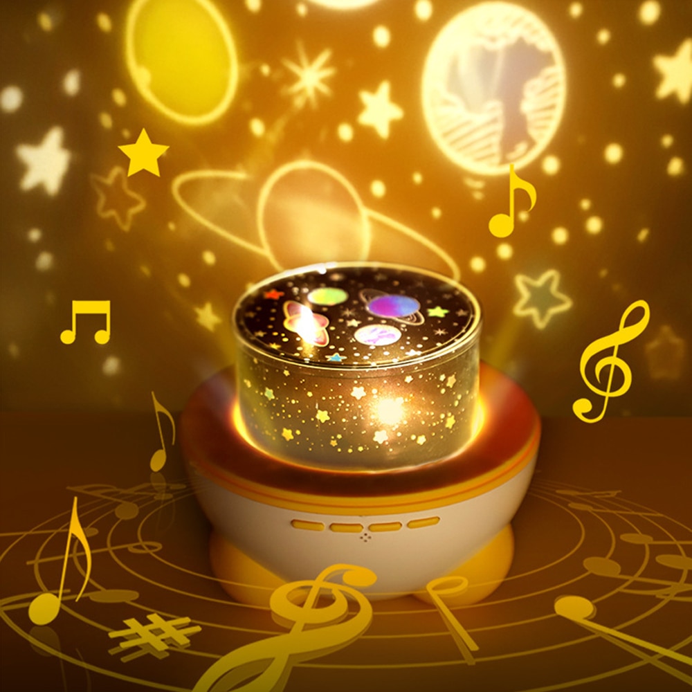 Veioza proiector pentru copii, BOMSTOM, 6 tipuri proiectii incluse, 3 ...