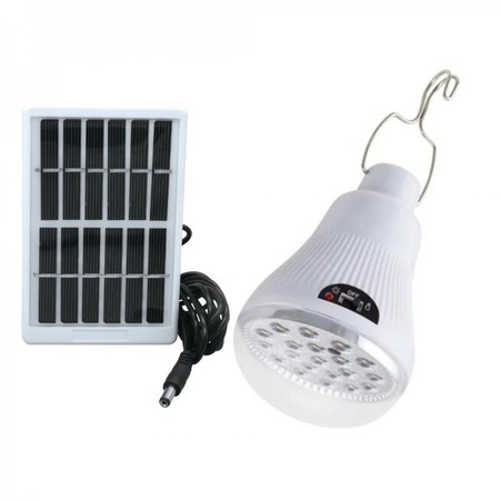 Bec solar LED cu panou, GR-020, Tescomak, culoare alb - eMAG.ro