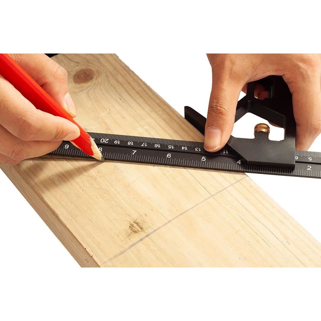 Echer tamplar/dulgher, multifunctional, aluminiu, drept, 30 cm, NEO ...