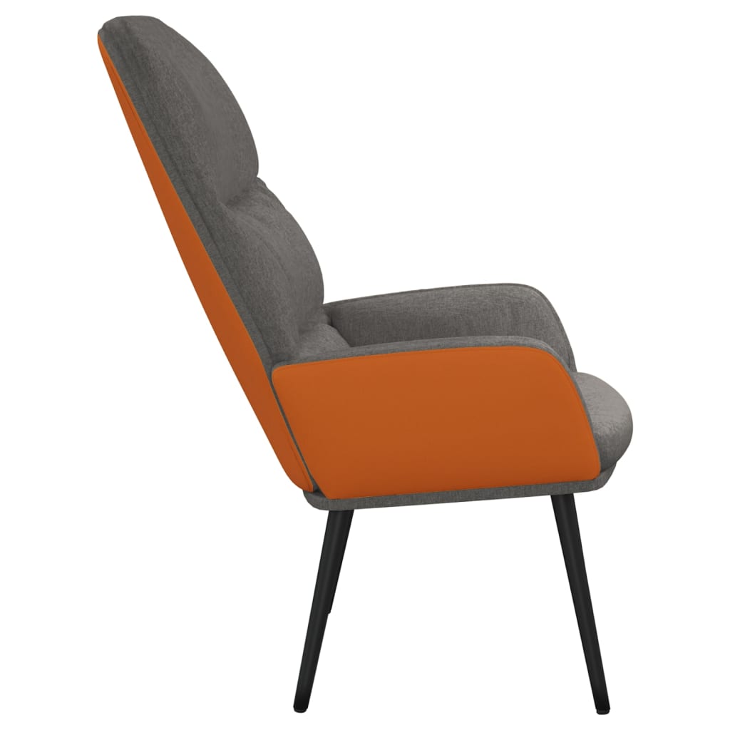 Scaun de relaxare vidaXL, 70 x 77 x 98 cm, gri deschis, material textil ...