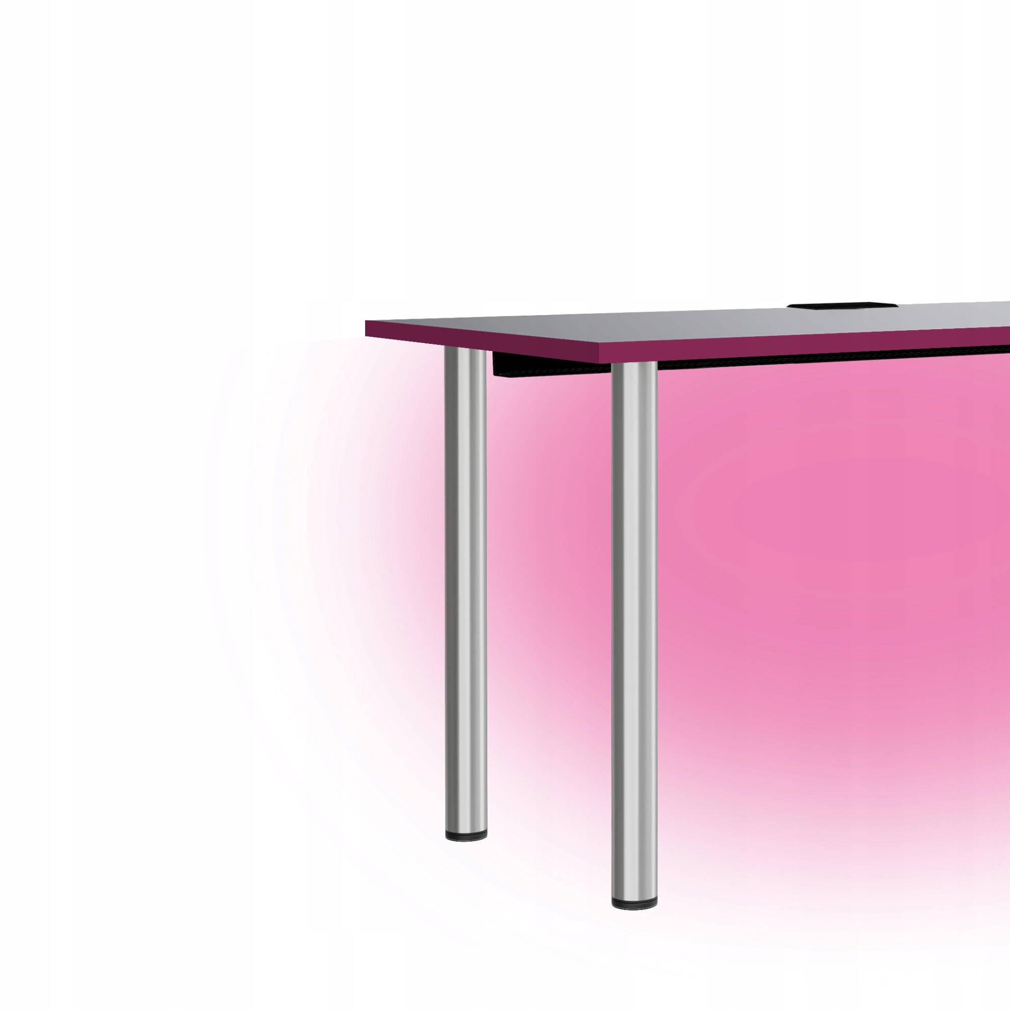 Birou gaming, LED, Aluminiu/Metal, Negru/Roz - eMAG.ro