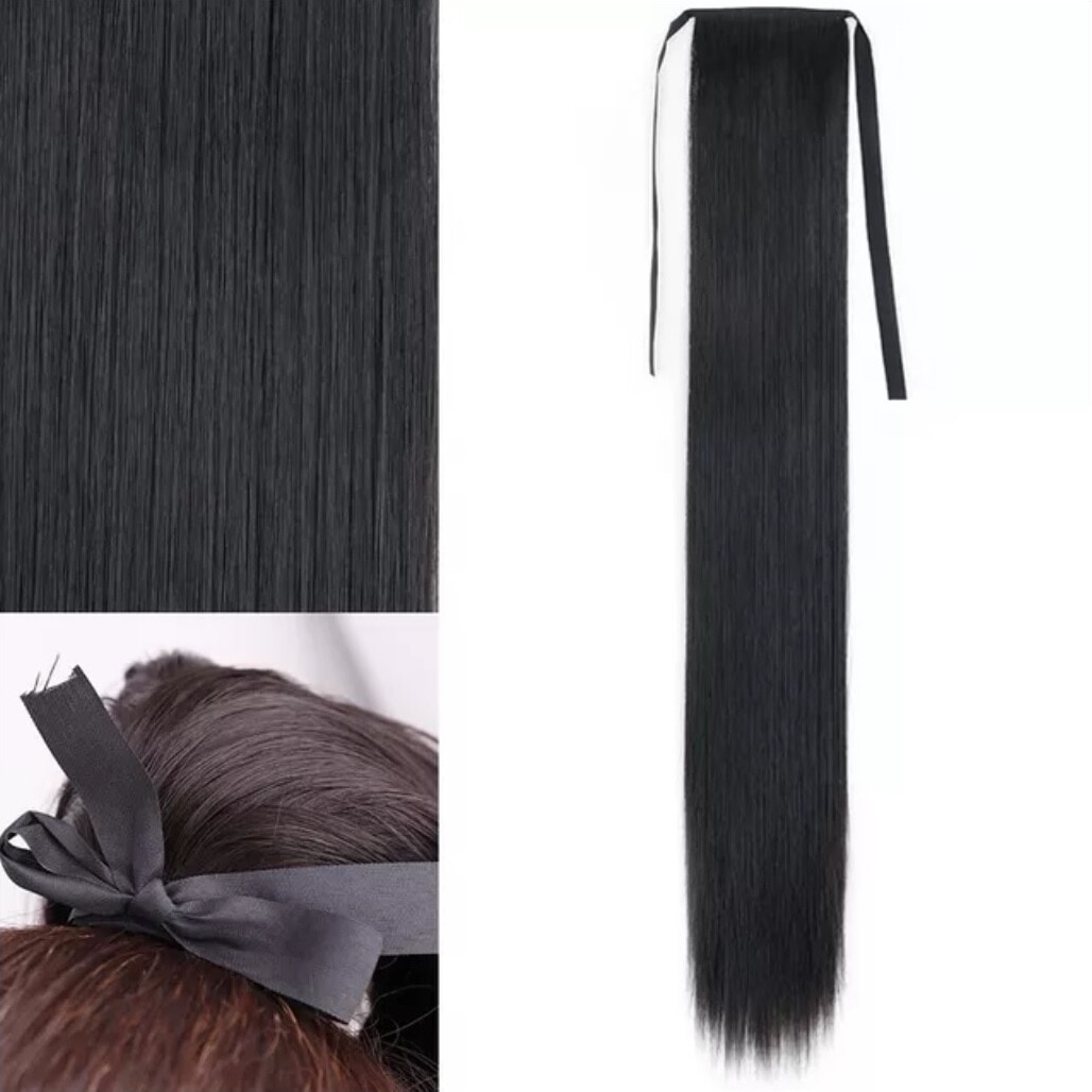 Coada par negru intens, 80 cm, par lung, Animis Beauty®, fibra ...