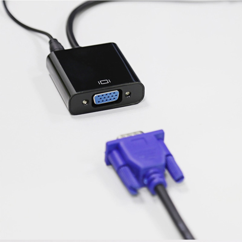 Adaptor monitor, SIHOiSi, HDMI/VGA, cu portul audio, 26cm, Negru - eMAG.ro