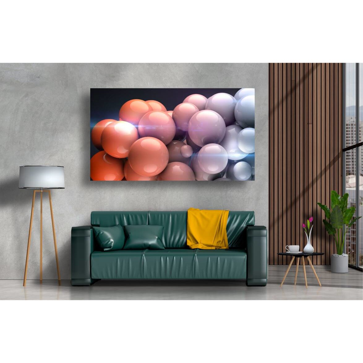 Sticker perete - Bile Colorate Abstract, 130x90 cm - eMAG.ro