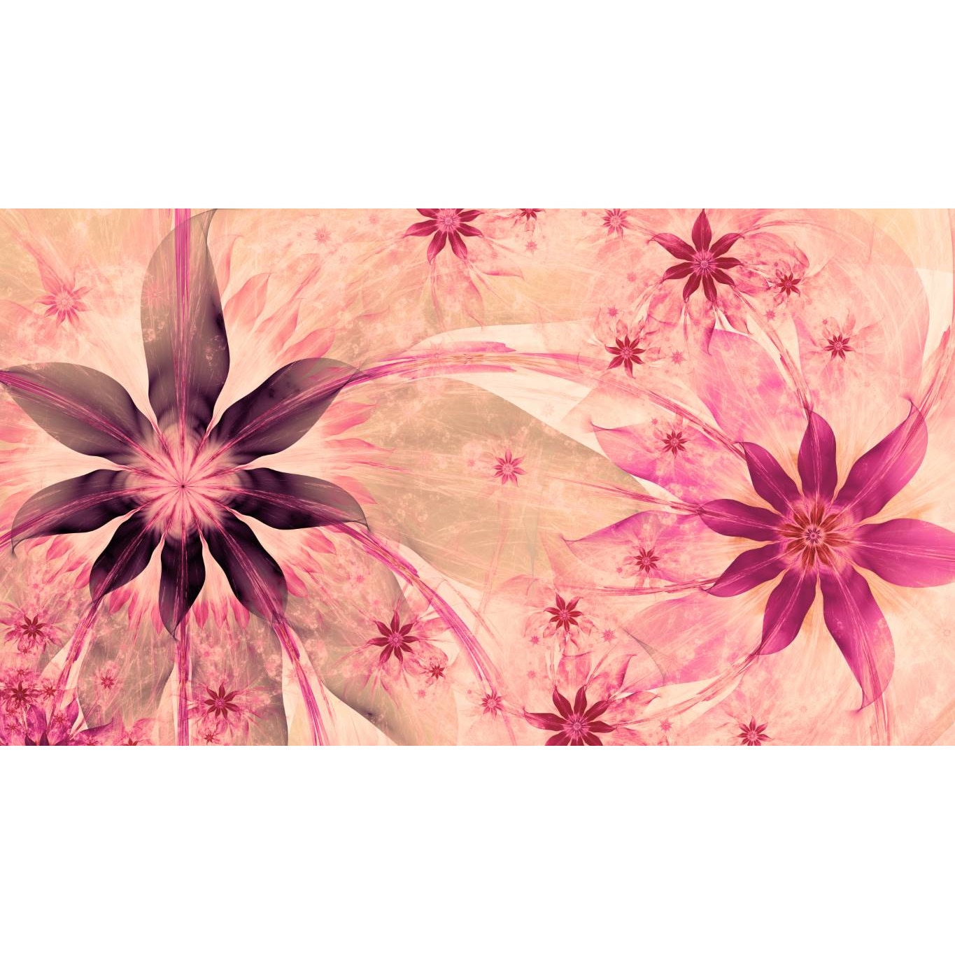 Sticker perete - Flori Colorate Abstract, 130x90 cm - eMAG.ro