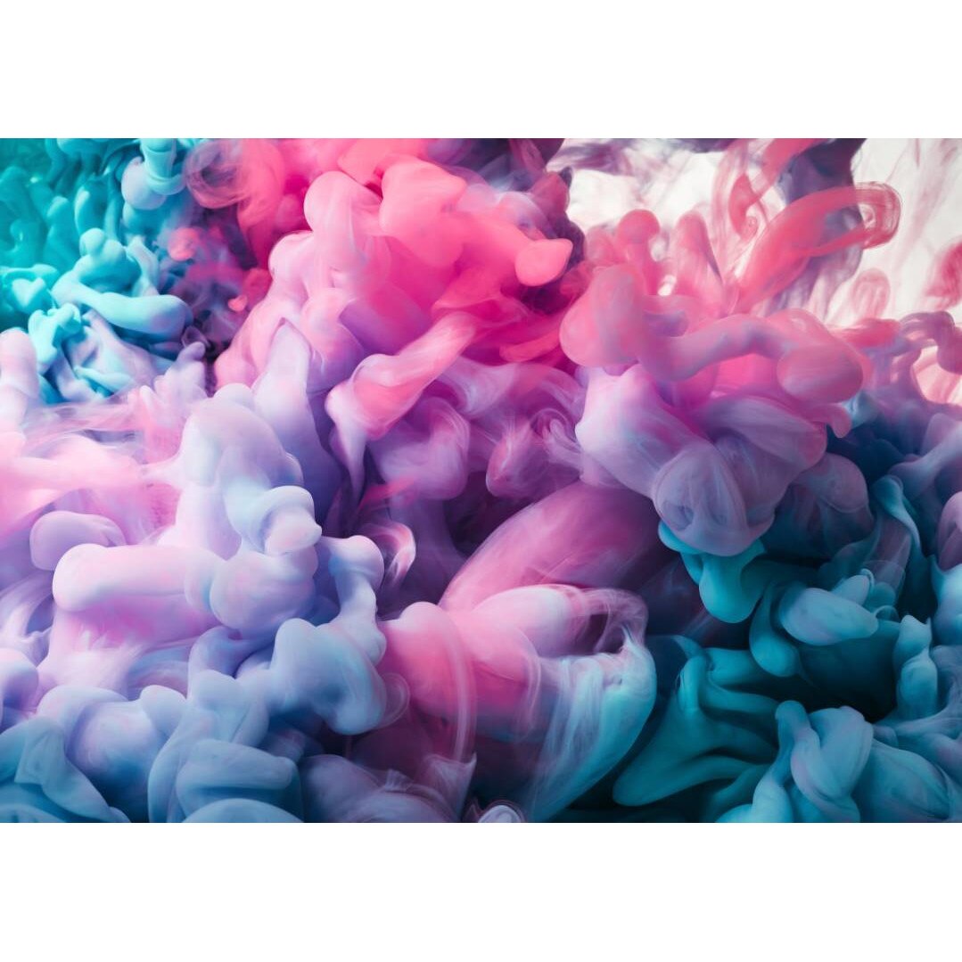 Sticker perete - Fum Colorat In Mov Si Albastru Abstract, 120x80 cm ...