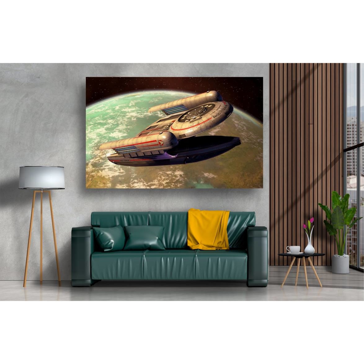 Sticker perete - Nava Spatiala Abstract, 100x70 cm - eMAG.ro