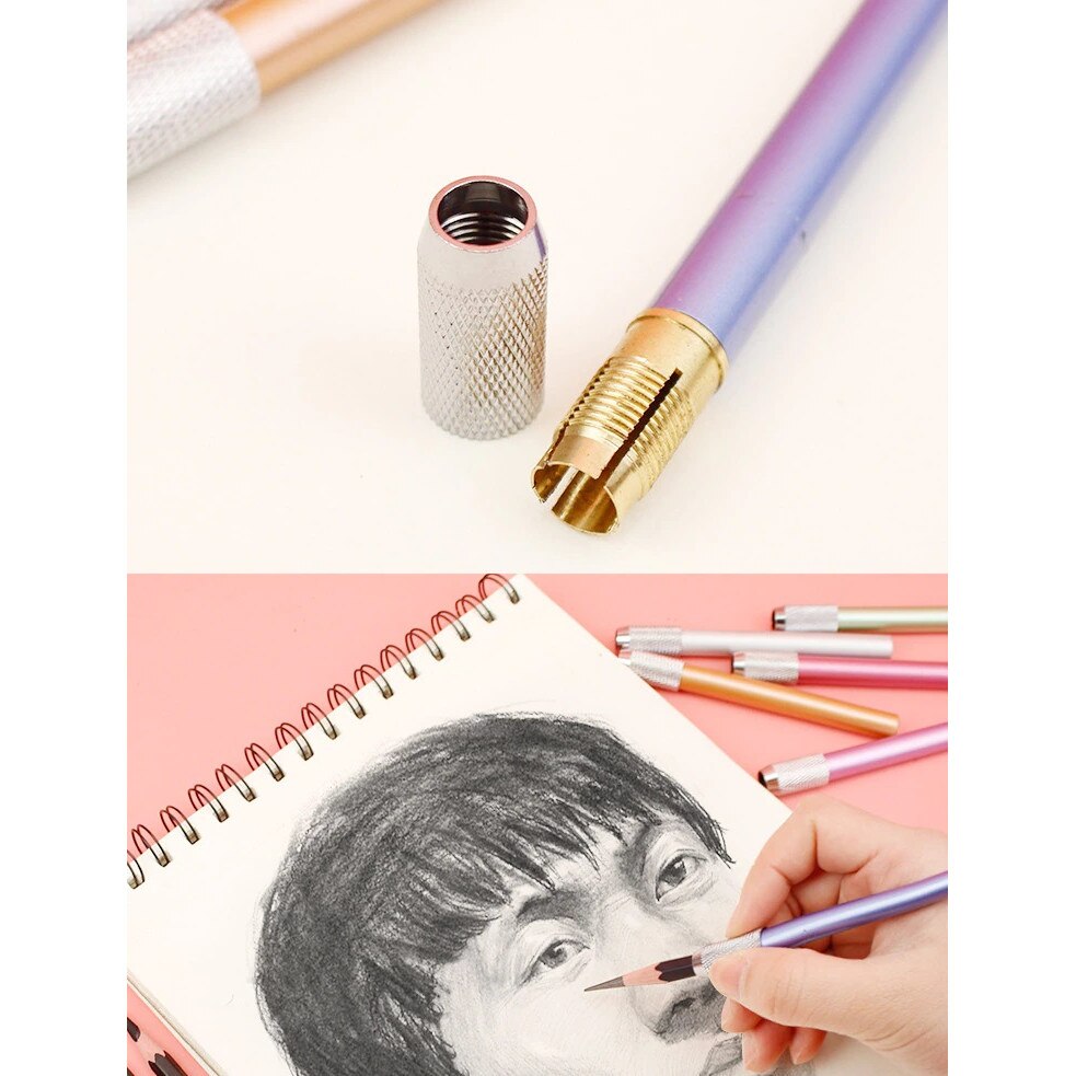 Prelungitor Extensie pentru Creion de Scris sau Colorat, 10 x 1 cm, Roz ...