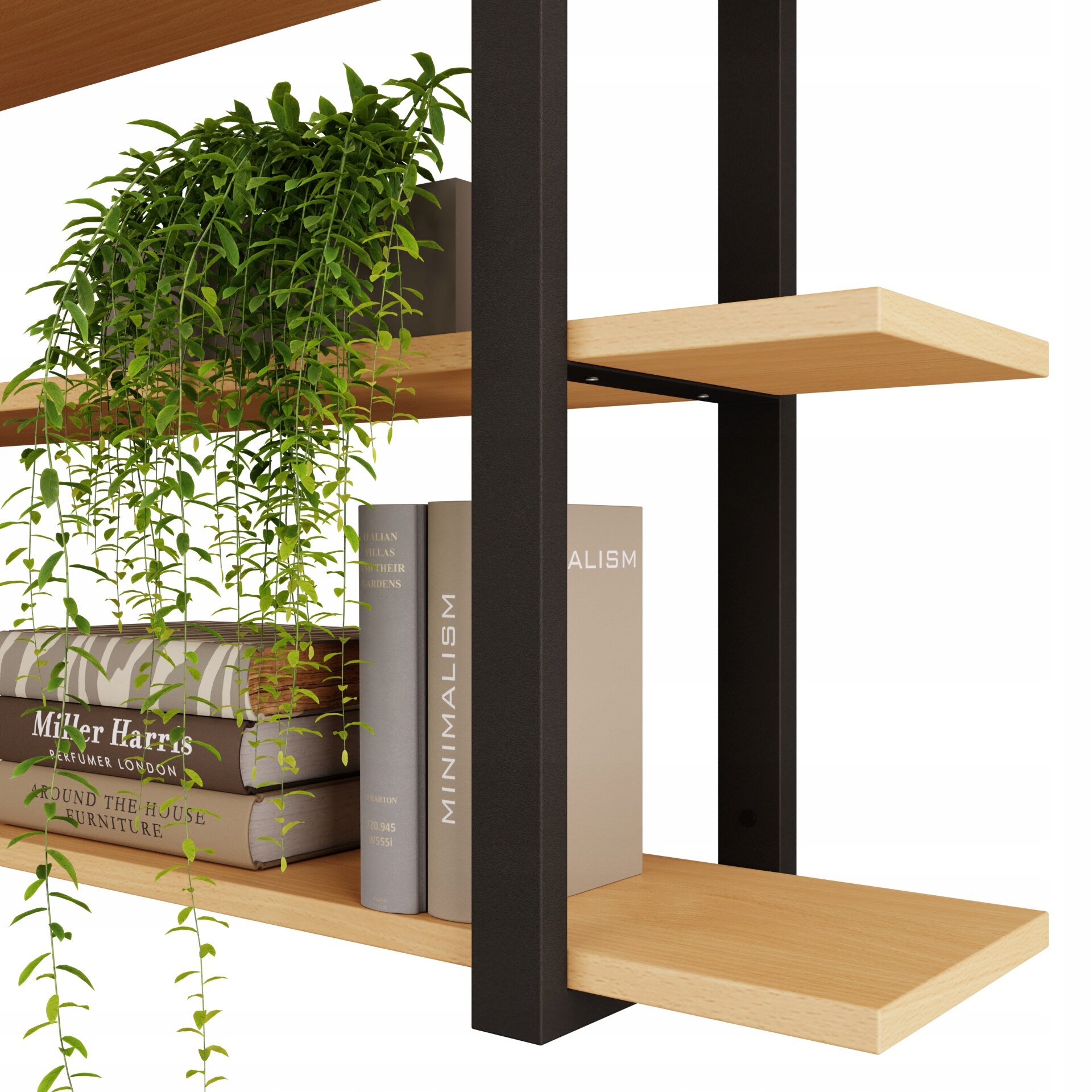 Raft, Metal/PAL, 120 x 20 x 73 cm, Maro/Negru - eMAG.ro