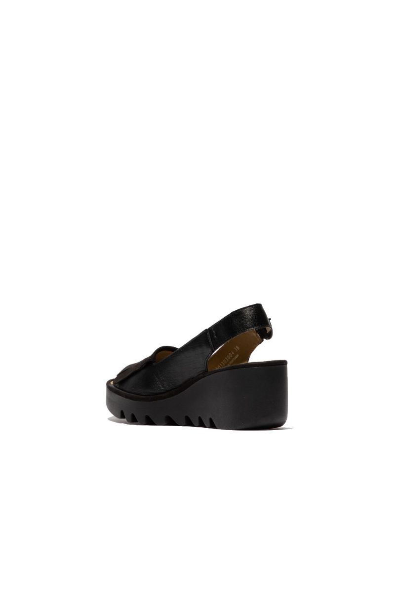 Sandale dama Fly London, Piele naturala, Negru, 40 - eMAG.ro