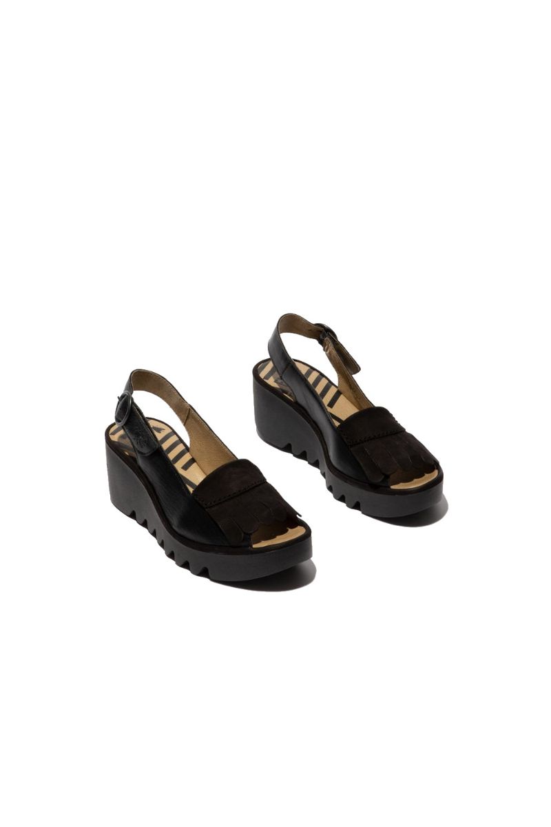 Sandale dama Fly London, Piele naturala, Negru, 40 - eMAG.ro