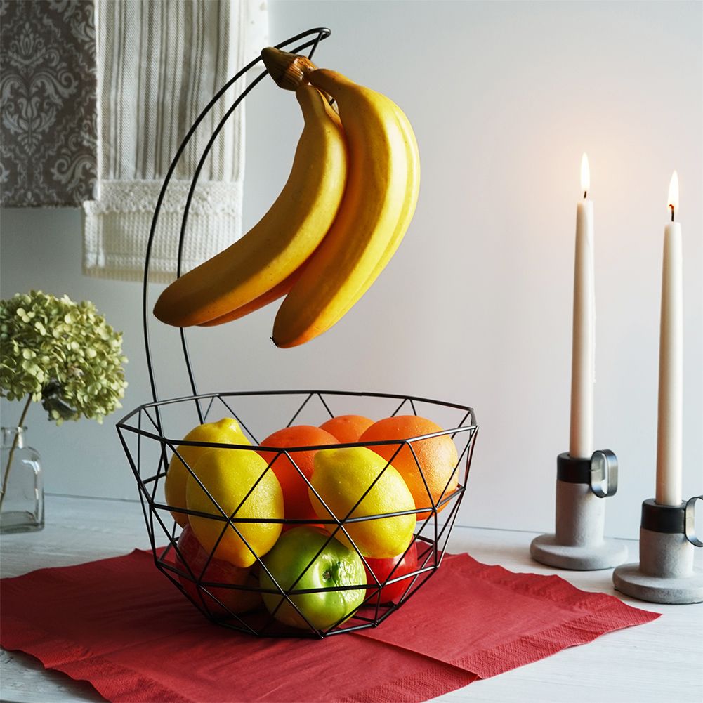 Cos de fructe. Negru. Metal. Vilde. 27 x 26 x 42.5 cm - eMAG.ro