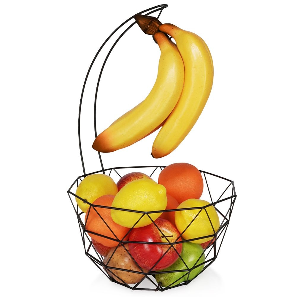 Cos de fructe, Negru, Metal, Vilde, 27 x 26 x 42.5 cm - eMAG.ro