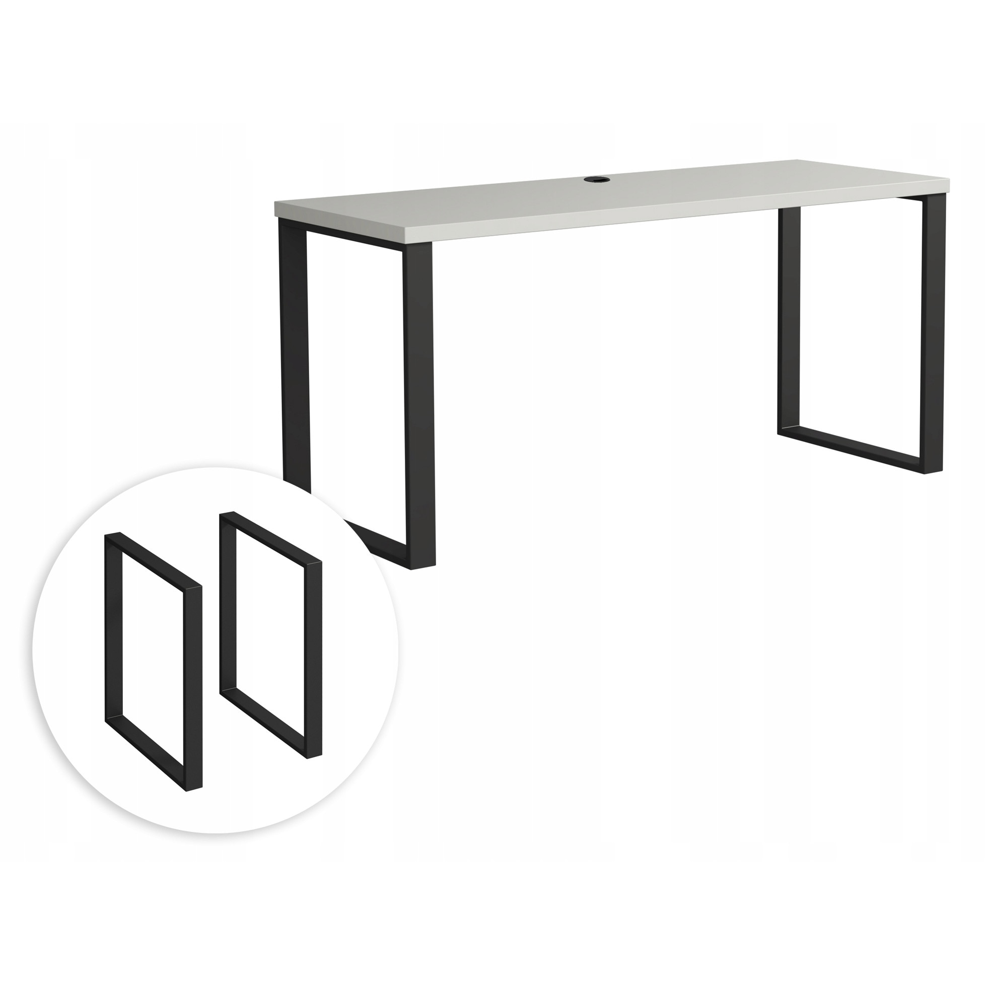Birou cu picioare metalice, 100x60cm, Profil 6x2, Gri - eMAG.ro
