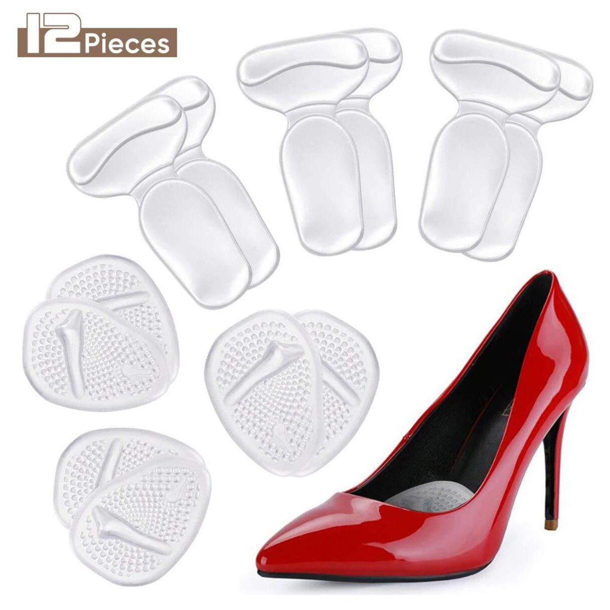 Set 12 perne calcaie, PARAFASA, Silicon, Transparent - eMAG.ro