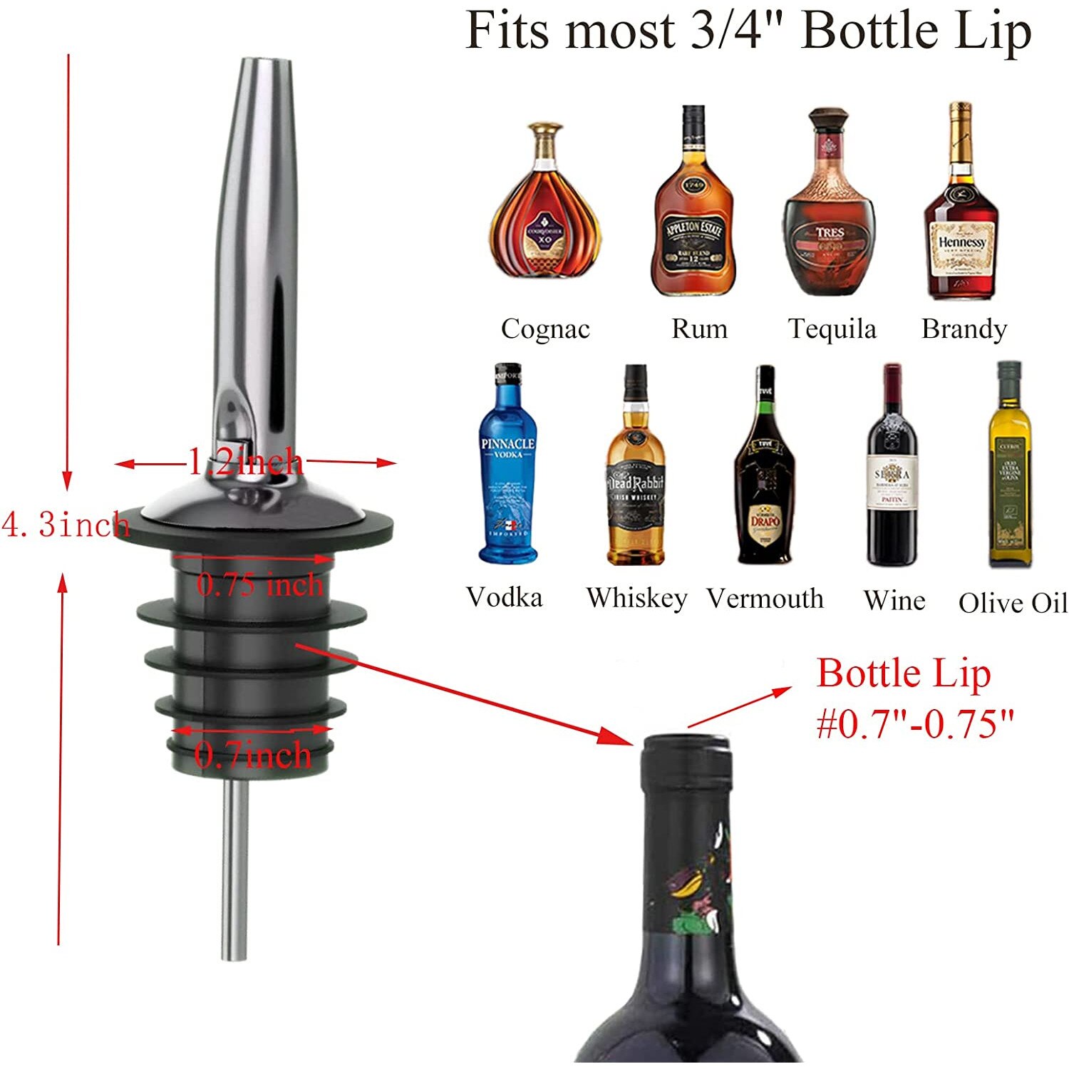 Set picurator vin, PARAFASA, Inox, Negru/Argintiu - eMAG.ro