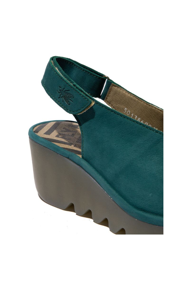 Sandale dama Fly London, Piele naturala, Verde inchis, 40 - eMAG.ro