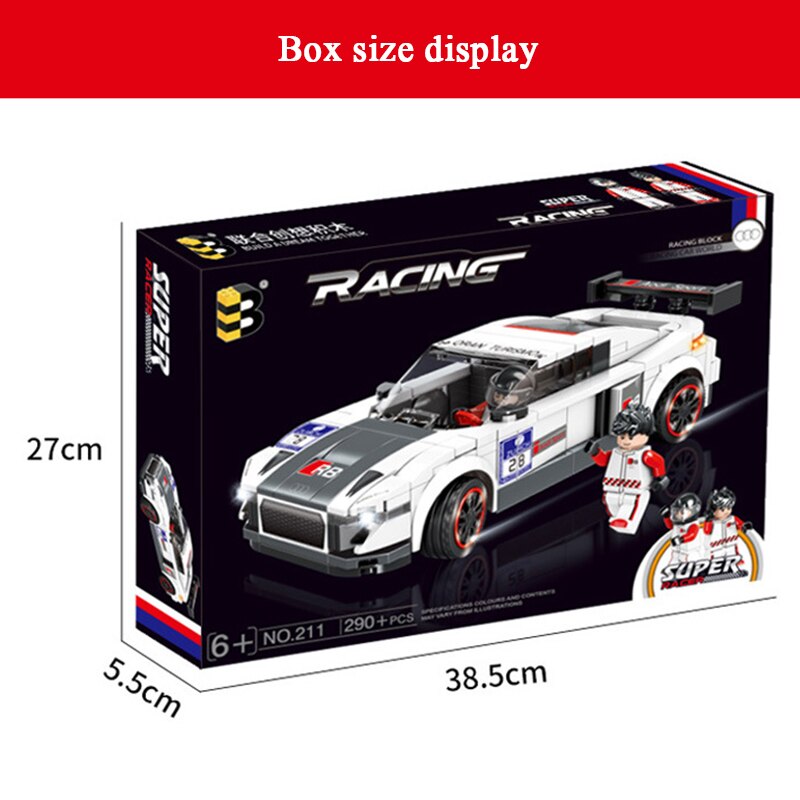 Set 290 piese constructie, Model masina, 6 ani+, Alb - eMAG.ro