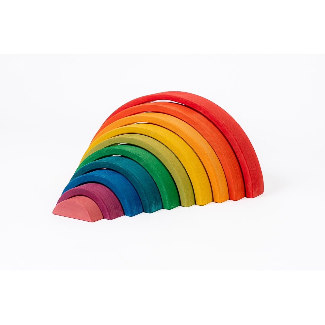 Curcubeu din lemn de stivuit cu 10 piese Joyeli, culorile curcubeului ...