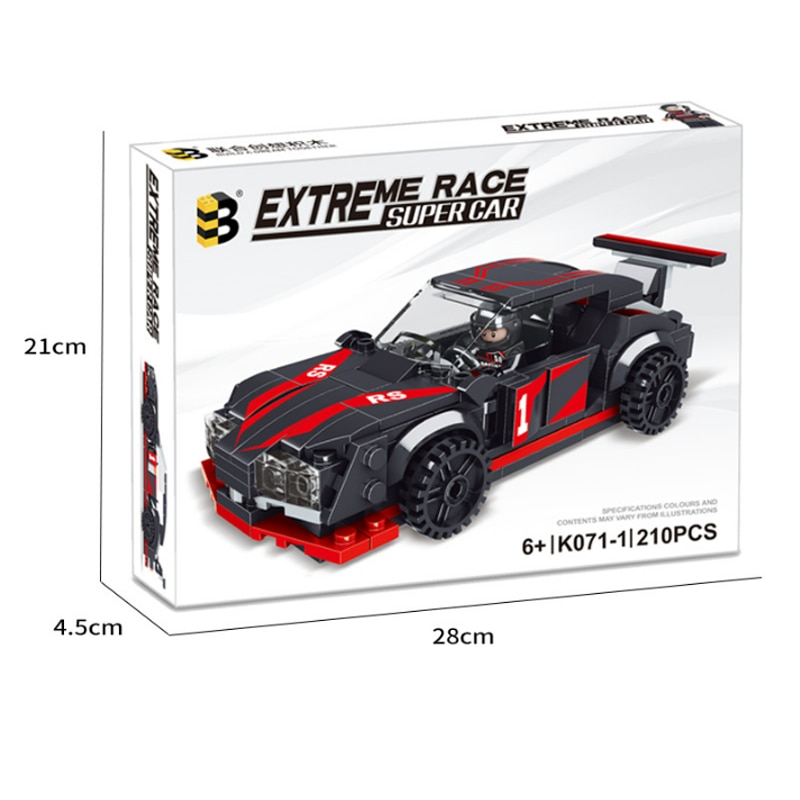 Set 210 piese constructie, Model masina, 6 ani+, Negru - eMAG.ro