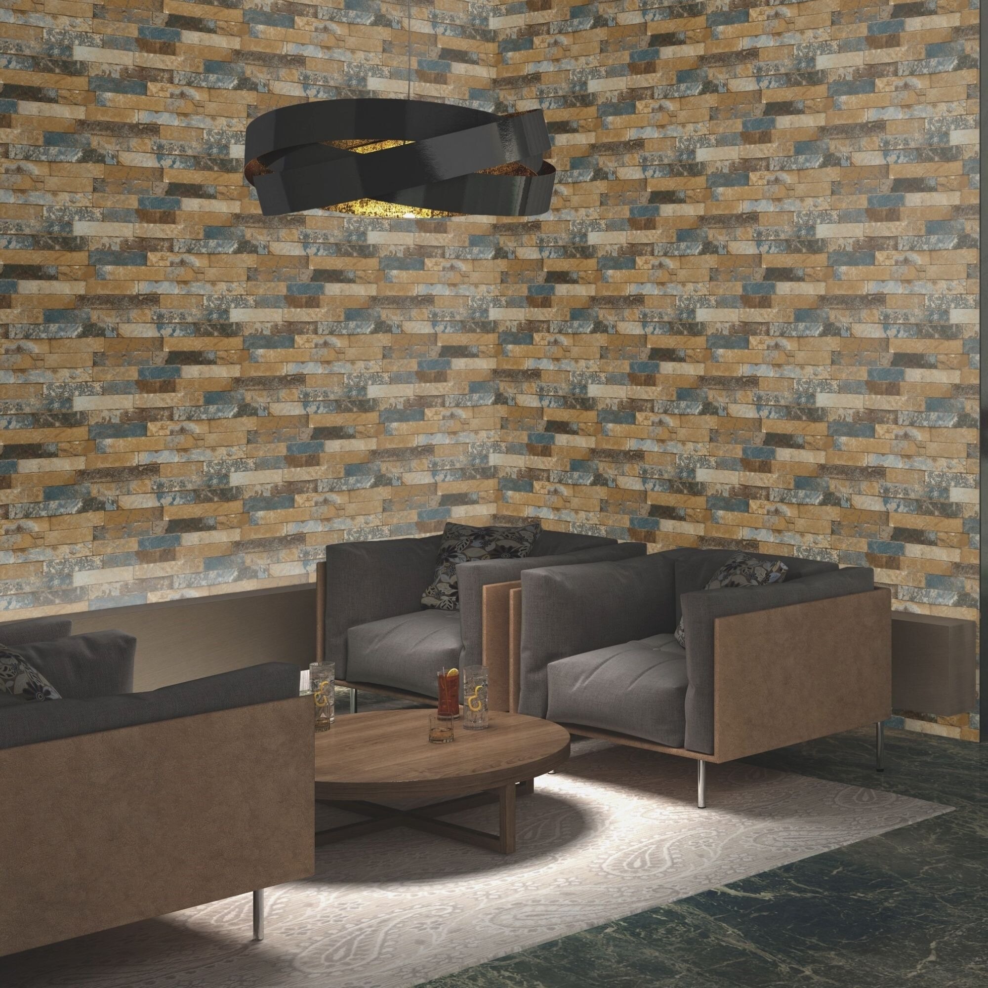 Tapet vinil, model tip piatra, maro, rola 10 x 0.53 m - eMAG.ro