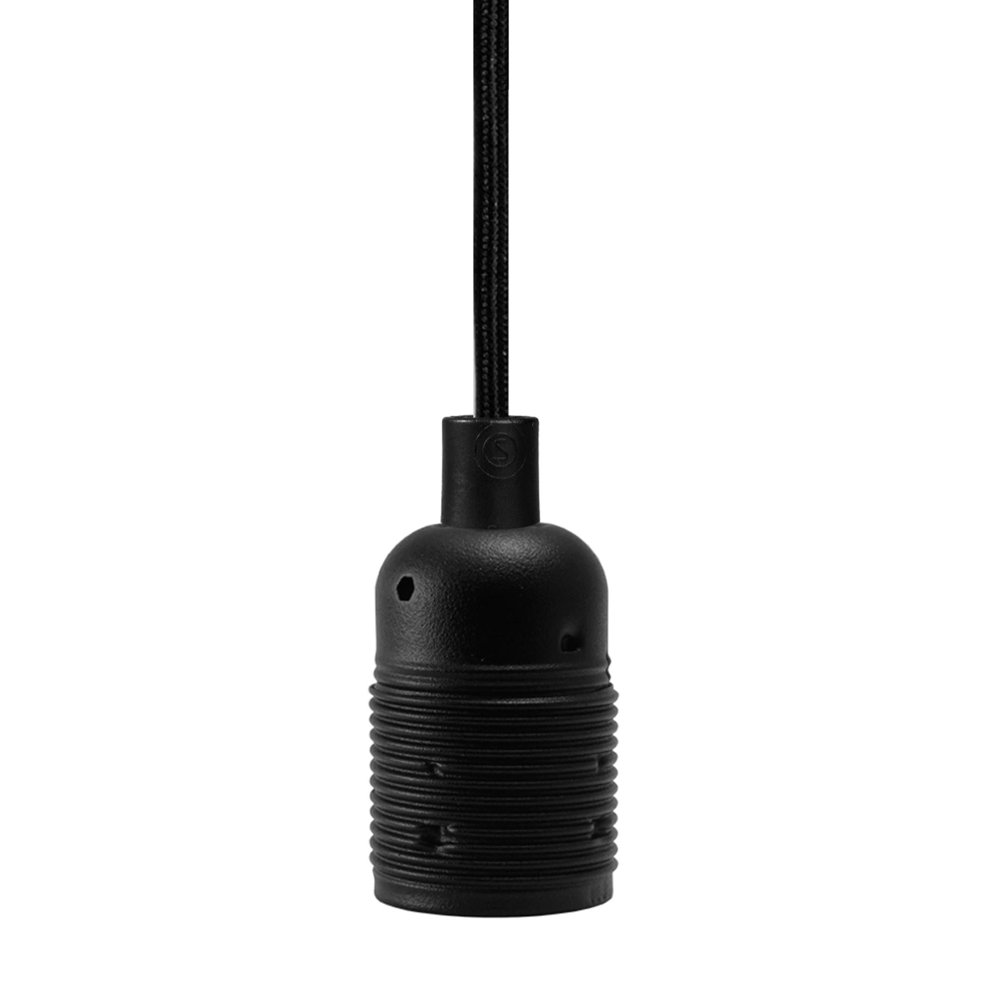 Pendul minimalist cu 3 lumini, Sotto Luce Bi, metal negru, cablu negru ...