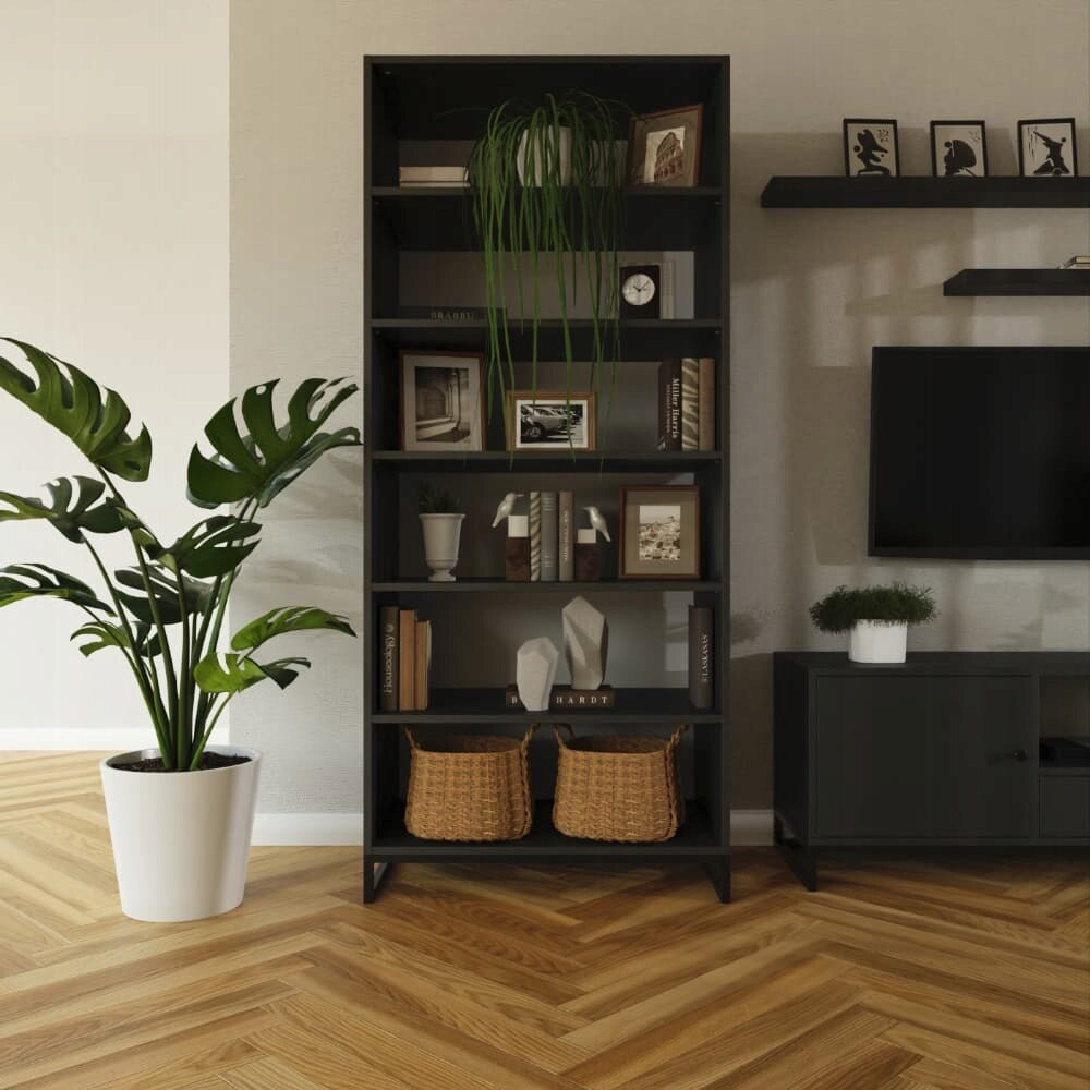 Raft, Metal/PAL, 184 x 40 x 80 cm, Negru - eMAG.ro