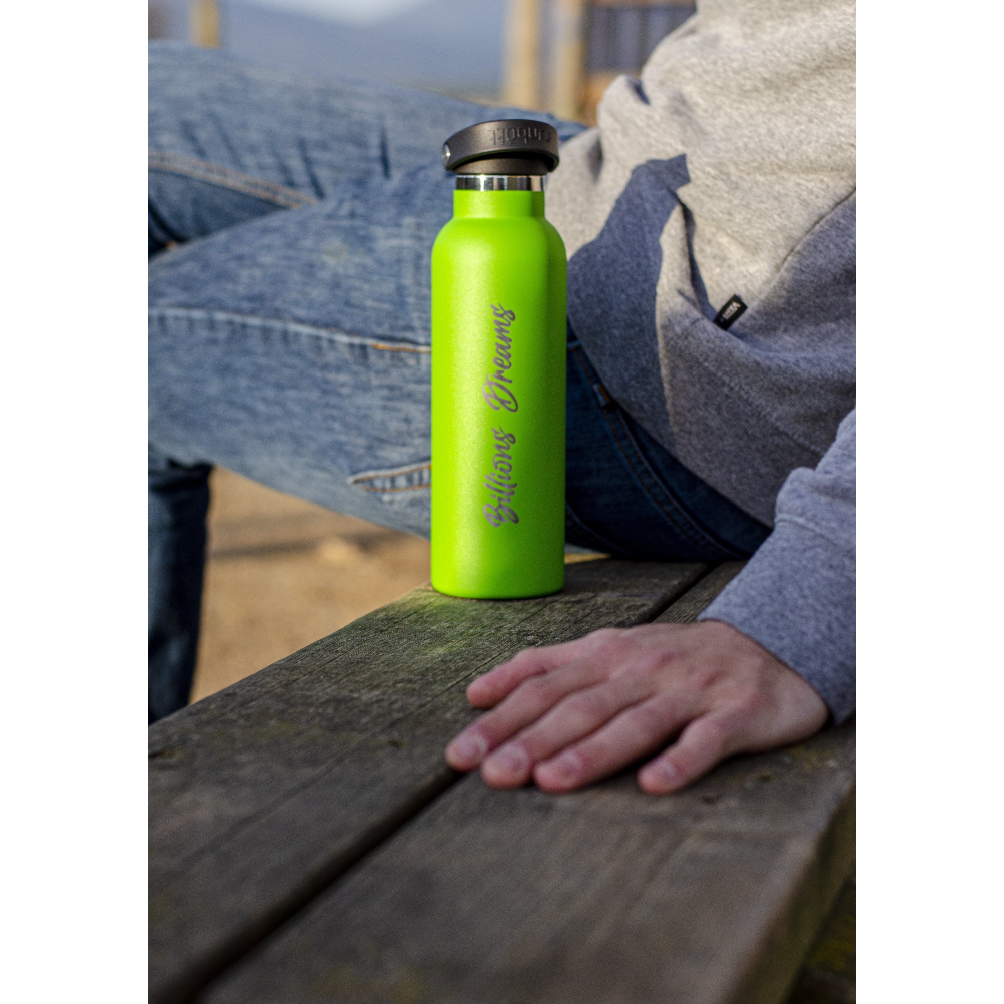 Sticla Termos, Runbott, Ceramica/Otel inoxidabil, Verde Deschis, 600 ml ...