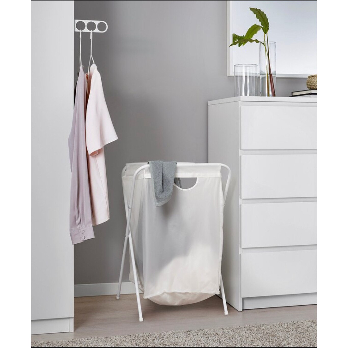 Cos De Rufe Pliabil, Sferique, Alb,70l, 65x45cm - eMAG.ro