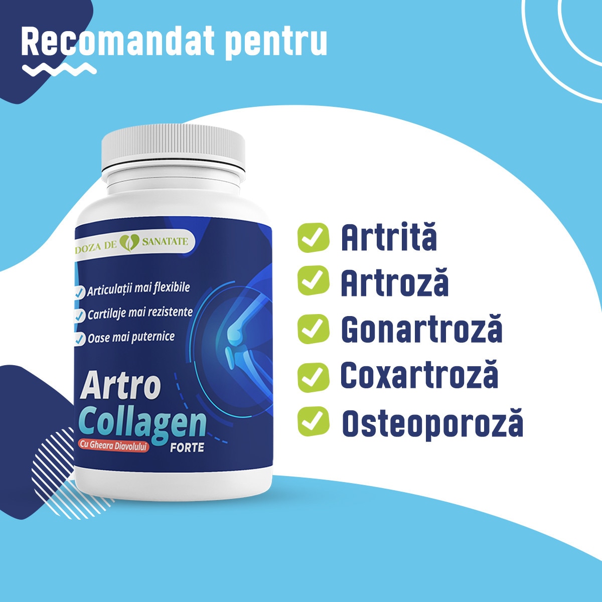 Supliment alimentar pentru articulatii Artro Colagen Forte Doza de ...