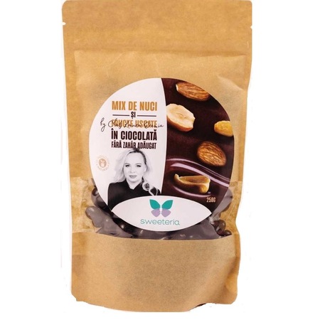 Mix nuci si fructe uscate in ciocolata fara zahar 250 g - eMAG.ro