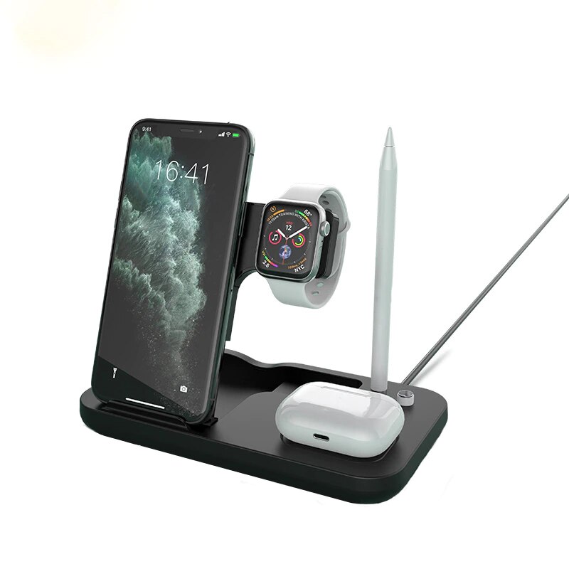 Statie Incarcare Wireless 4 in 1 Andowl, Fast Wireless Charger pentru ...
