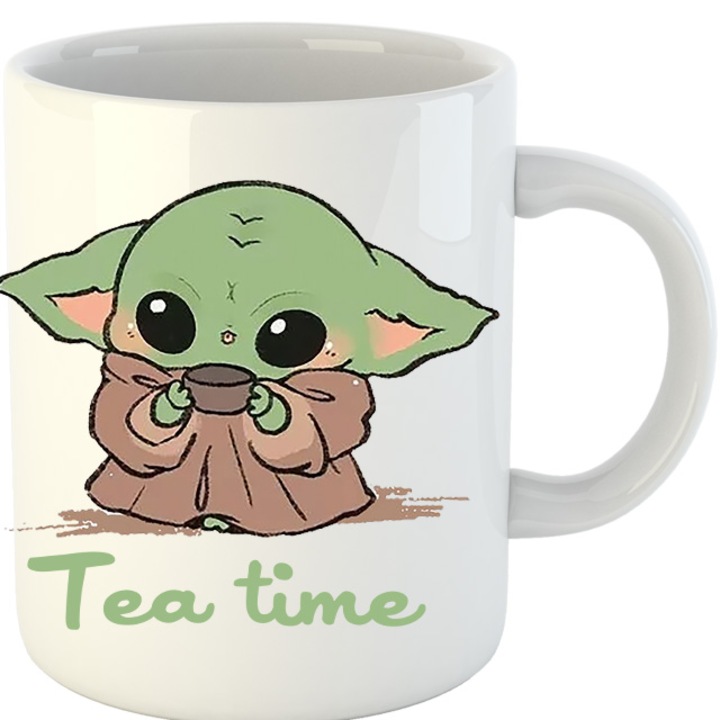 Cana Baby Yoda Tea Time Drink Coffee, alba, 330 ml - eMAG.ro