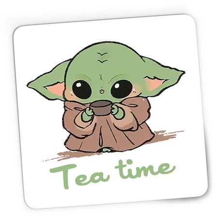 Гейминг подложка за мишка Baby Yoda Tea Time Drink Coffee, 21x19 см ...