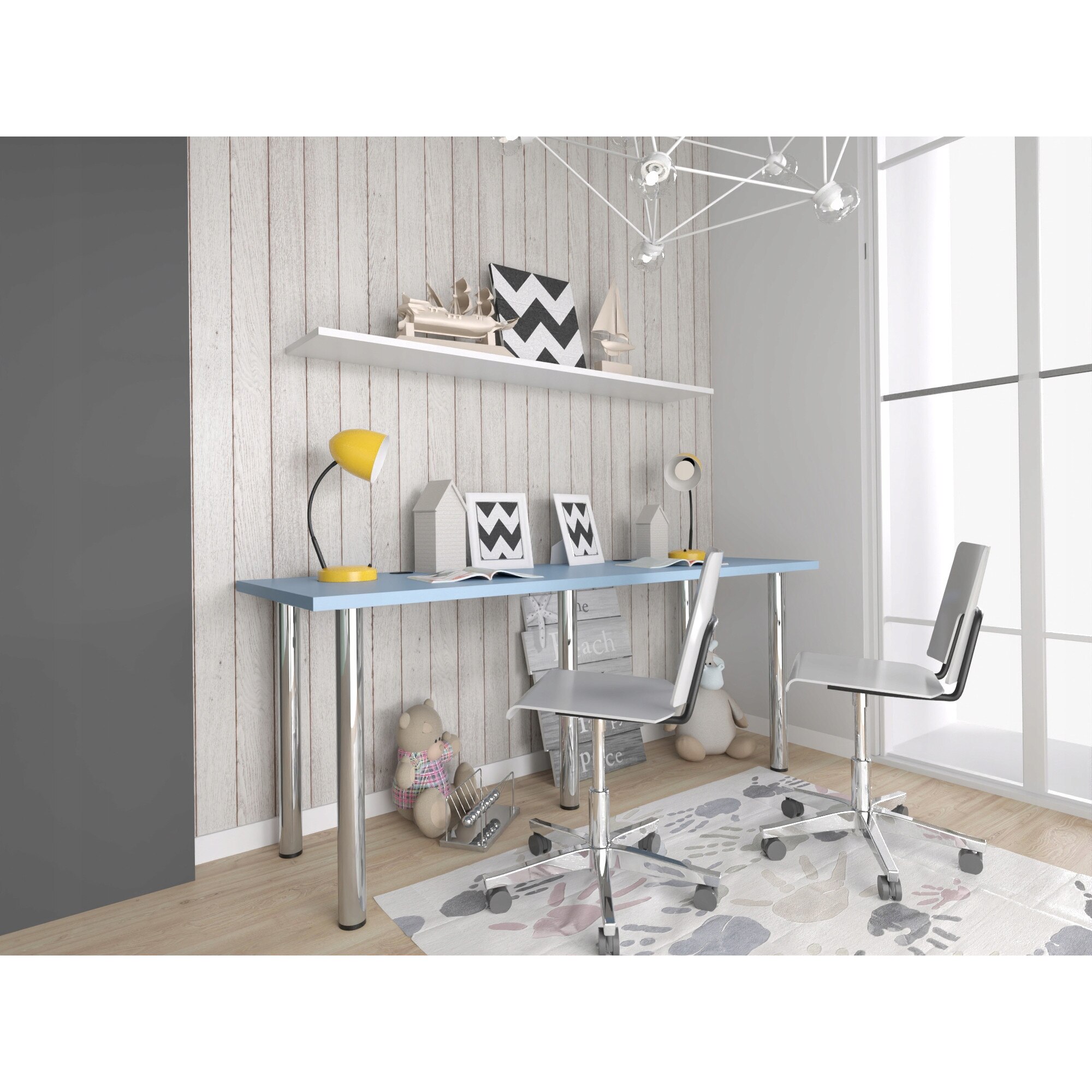 Birou, PAL/Plastic, Albastru - eMAG.ro