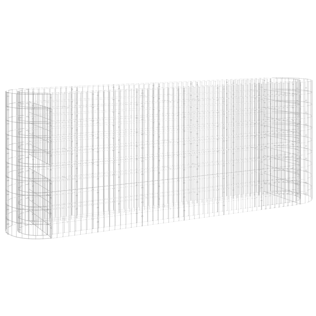 Strat inaltat gabion vidaXL, 260x50x100 cm, fier galvanizat - eMAG.ro