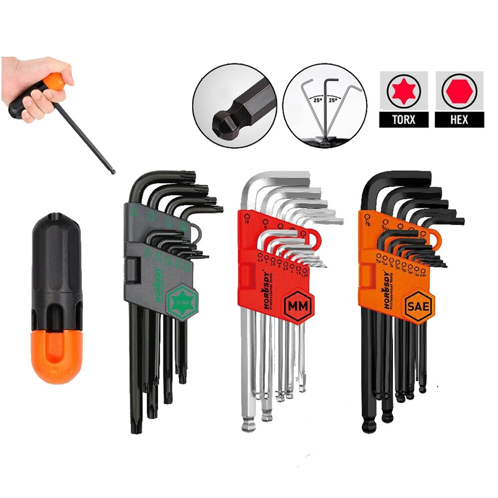 Set chei imbus si TRX-Star*, sistem metric si imperial, 36 piese, Marco ...