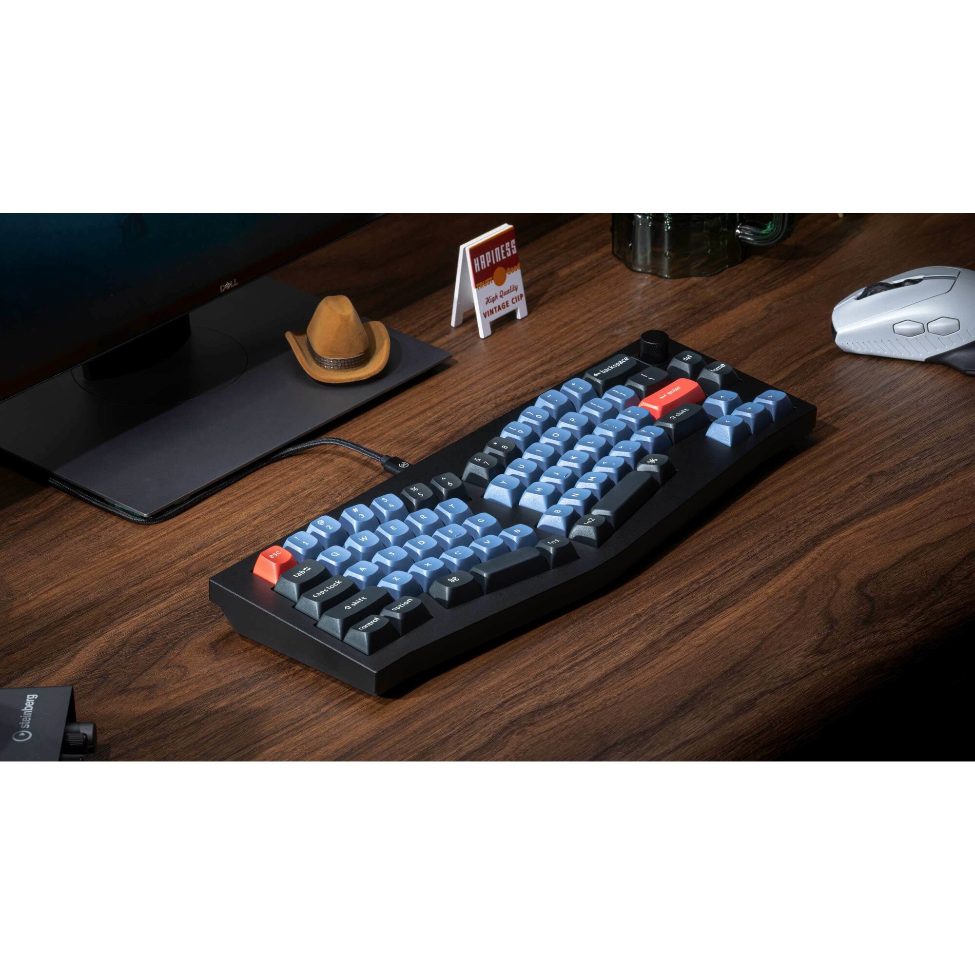 Механична клавиатура Keychron, Q8 QMK, RGB LED, Carbon black, Gateron G ...