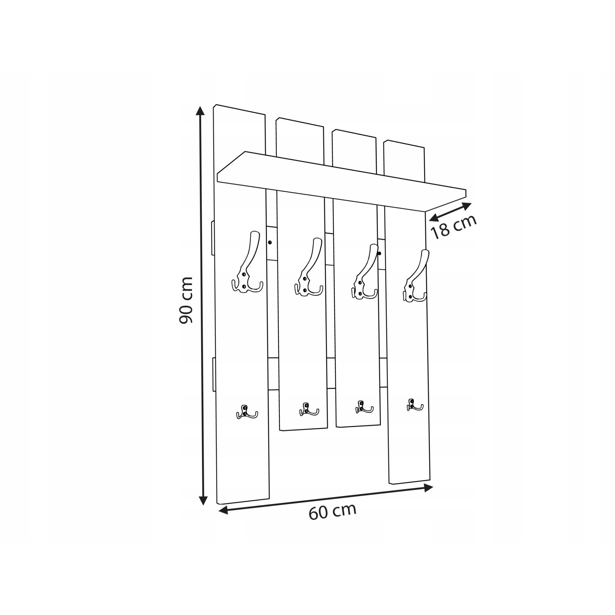 Cuier, PAL, Alb, 90 cm - eMAG.ro