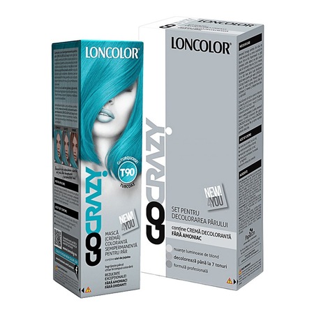 Set Crema de Par Coloranta Semi-Permanenta Loncolor GoCrazy T90 ...
