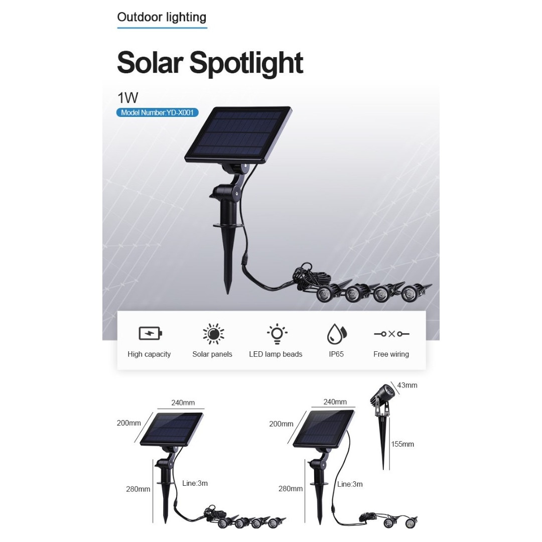 Proiector LED pentru gradina, solar, 2 capete, multicolor - eMAG.ro