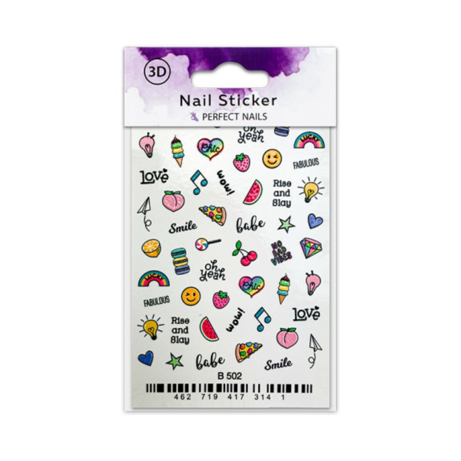 Autocolant pentru unghii, Perfect Nails, Multicolor - eMAG.ro
