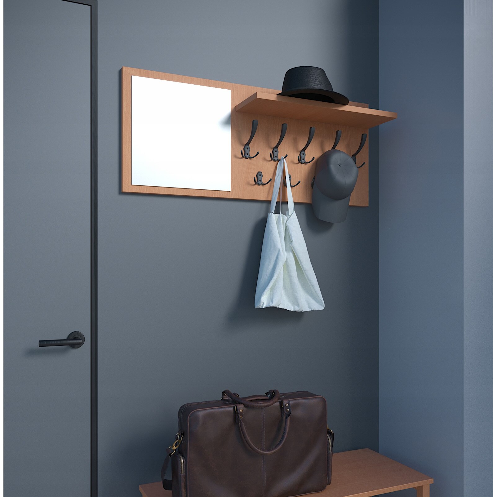 Cuier, 115cm, Lemn, Natural - eMAG.ro