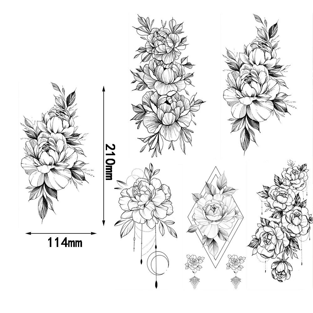 Set tatuaj temporar,5 floare, 21X11.4 cm - eMAG.ro