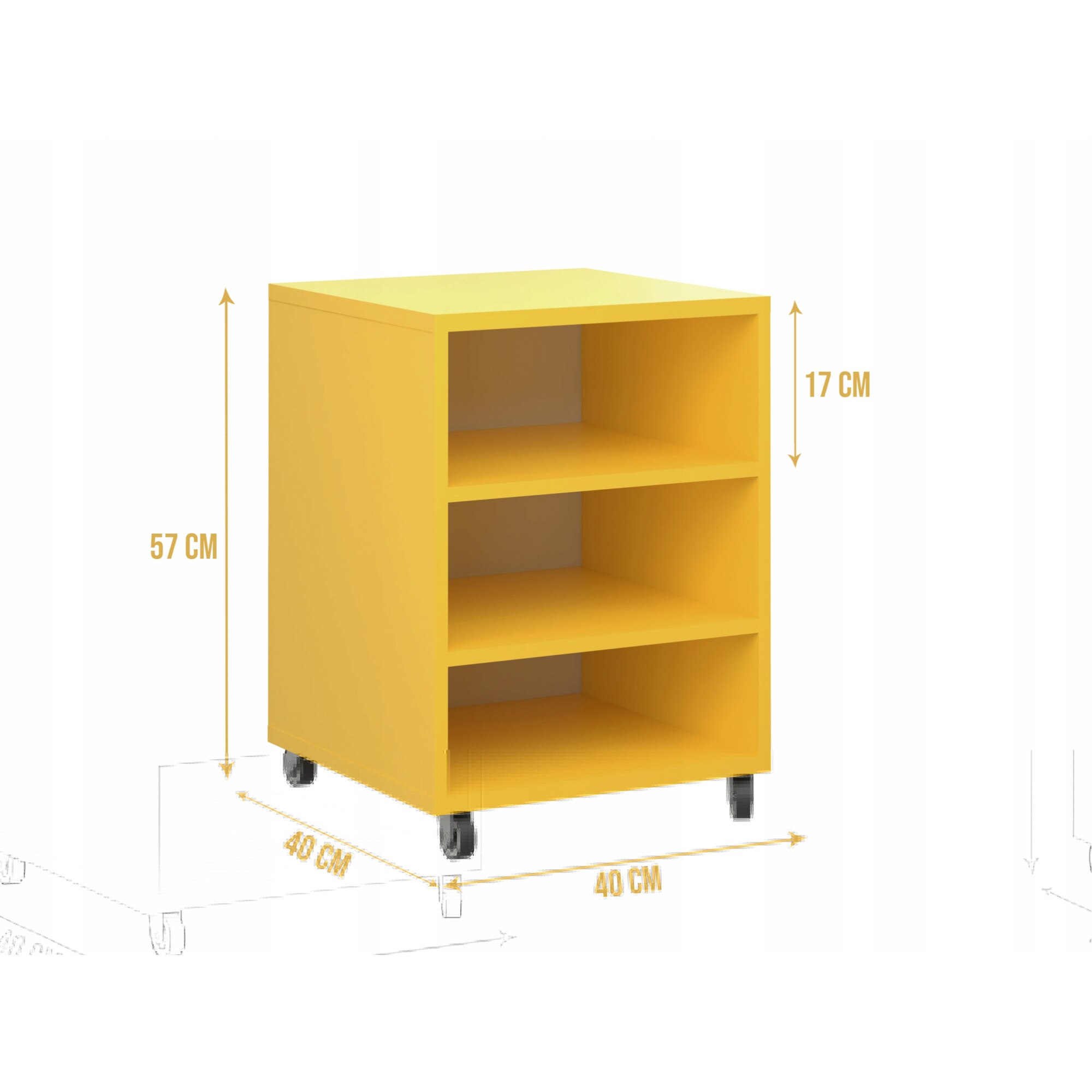 Dulapior birou, PAL, Cu 2 rafturi, 57x40cm, Galben - eMAG.ro