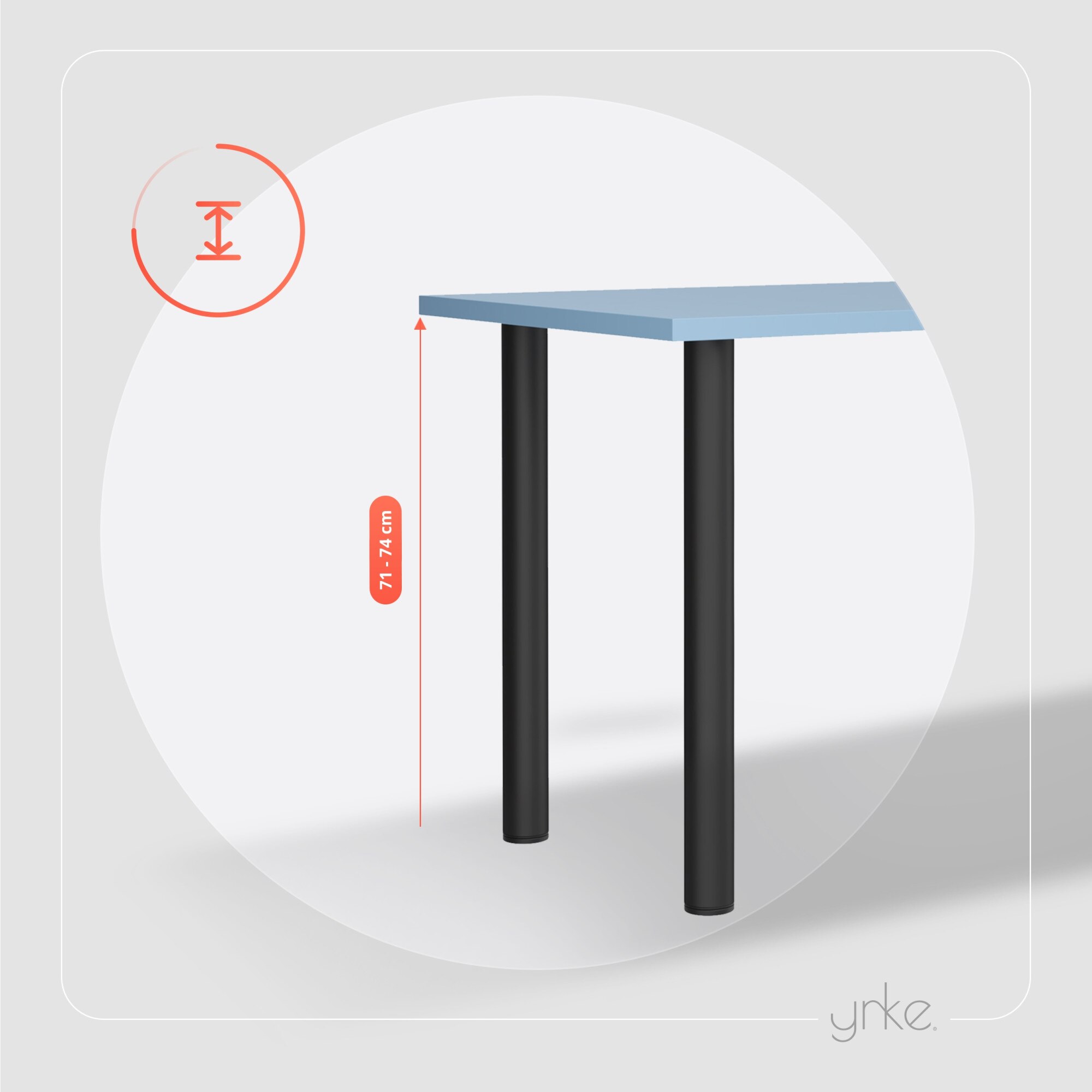 Birou cu inaltime reglabila, PAL, 150x60cm, Albastru - eMAG.ro