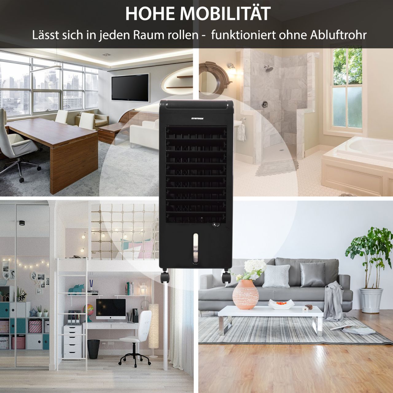 Racitor de aer moale 4 in 1, Syntrox, 80 W, 3 viteze, Negru - eMAG.ro