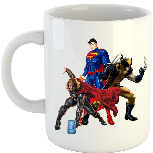 Bögre Thor Marvel Wolverine Superman Axe Superhero, Fehér, 330 ml - eMAG.hu