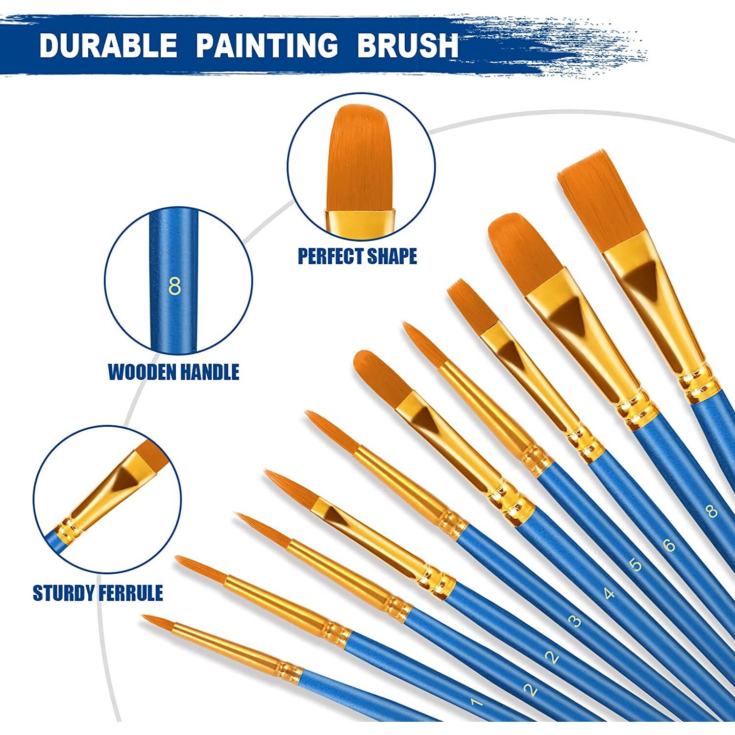 10 db-os ecsetkészlet, KitsKap, Nylon, Blue - eMAG.hu